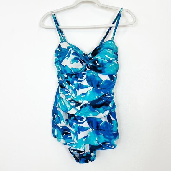 Shore Shapes | Swim | Shore Shapes Swimwear Blue Floral Print One Piece ...